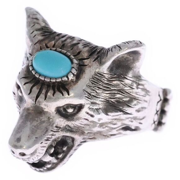 Gucci | Jewelry | Gucci Anger Forest Turquoise Wolf Ring Silver | Poshmark